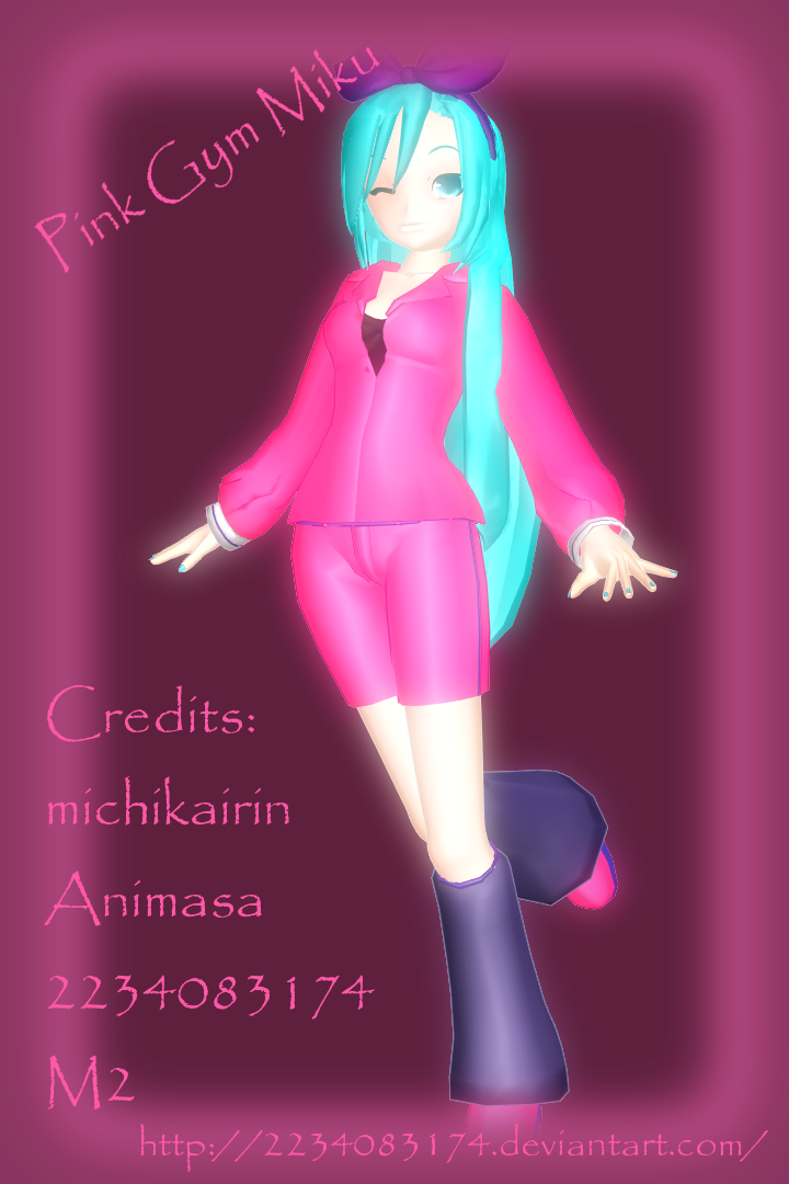 MMD Animasa Contest Entry Pink Gym Miku by CelestCSilvari on DeviantArt