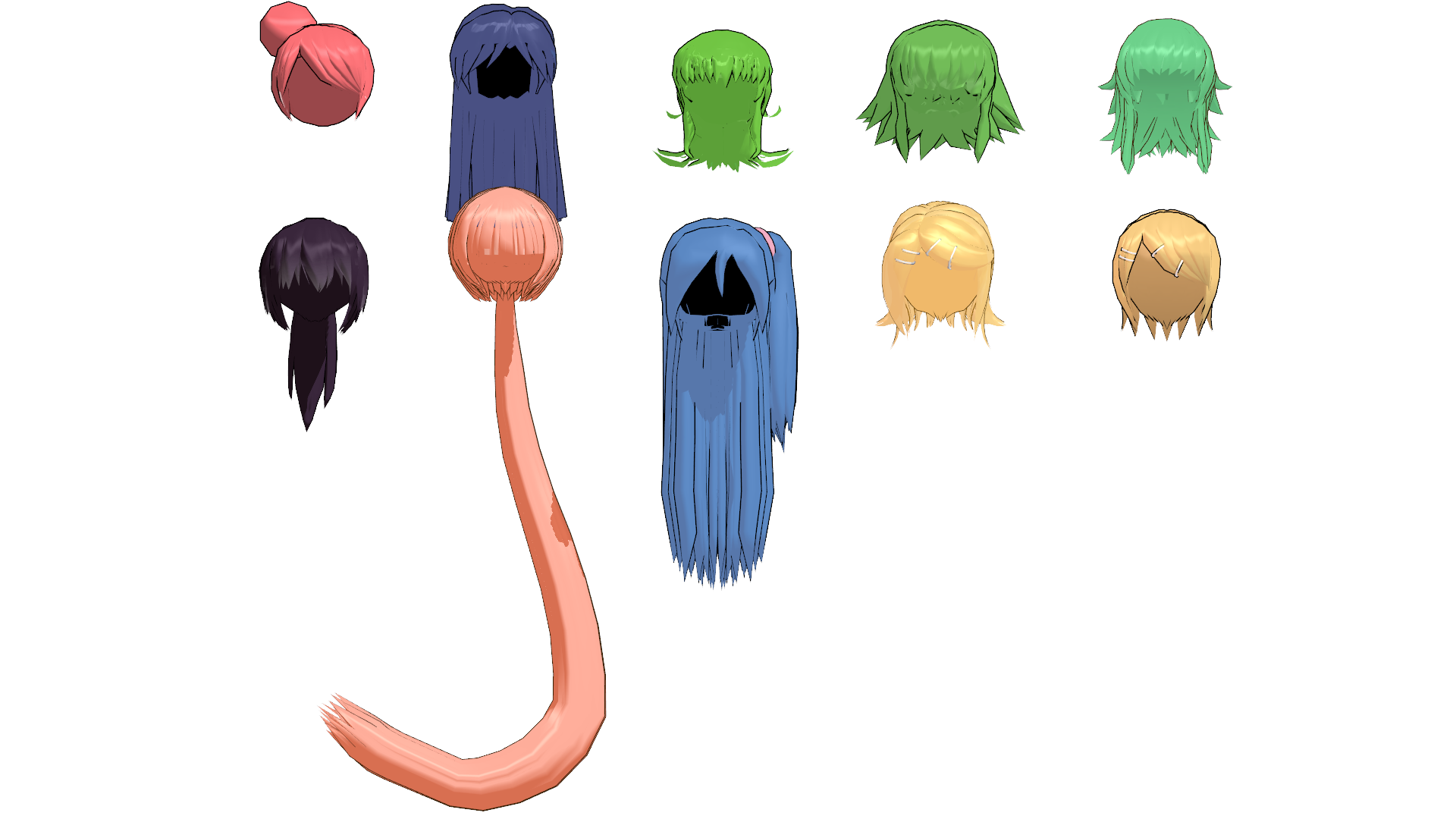 MMD Masisi Hair Pack 1 DL by CelestCSilvari on DeviantArt