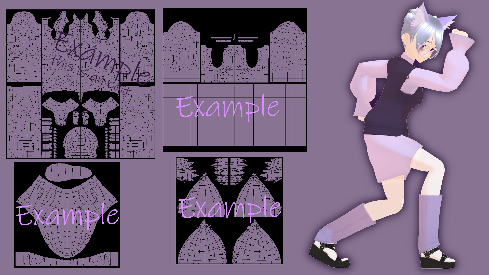 Vroid UV Maps 2 DL+Pastel by CelestCSilvari on DeviantArt