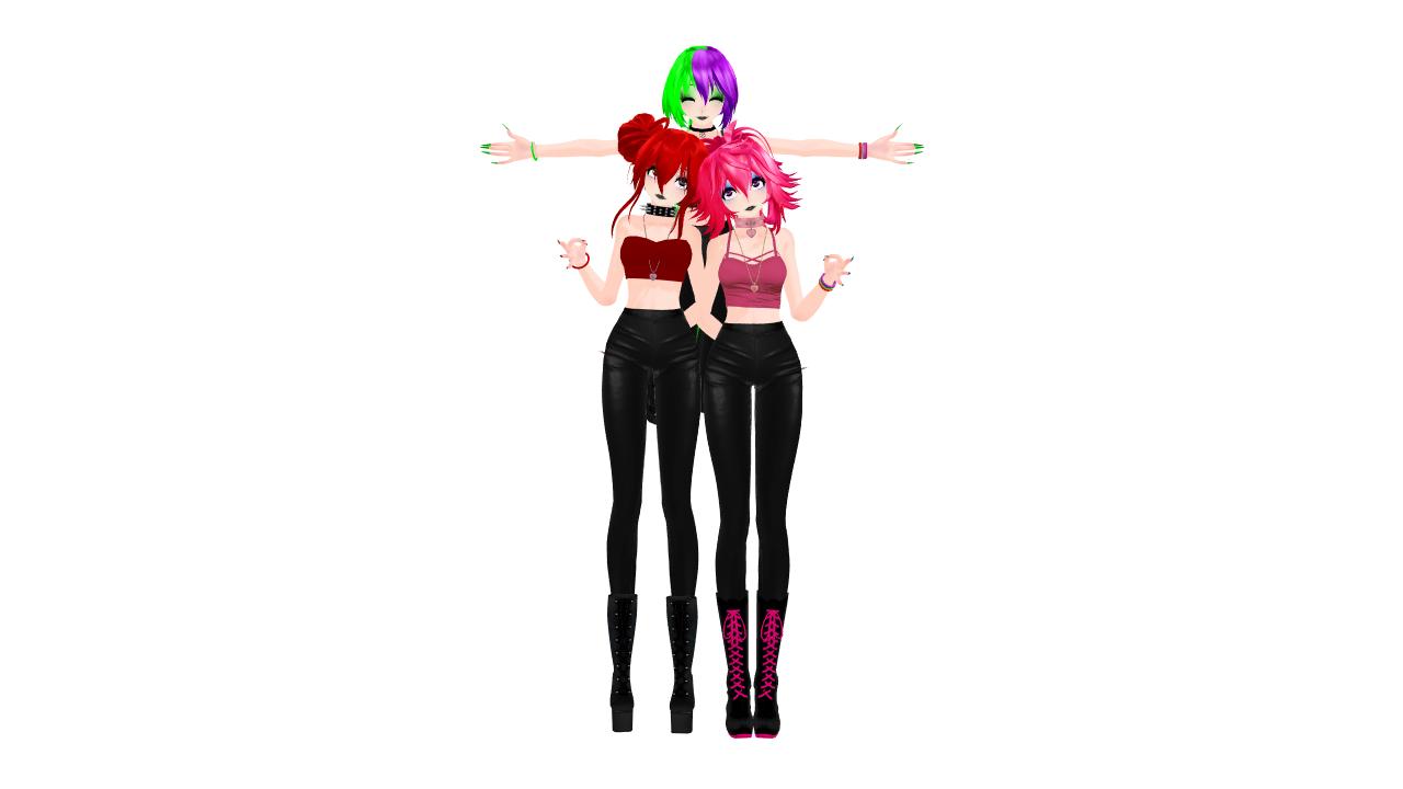 TDA MMD Three friends Pose DL P2U by Mangle-Foxcian on DeviantArt