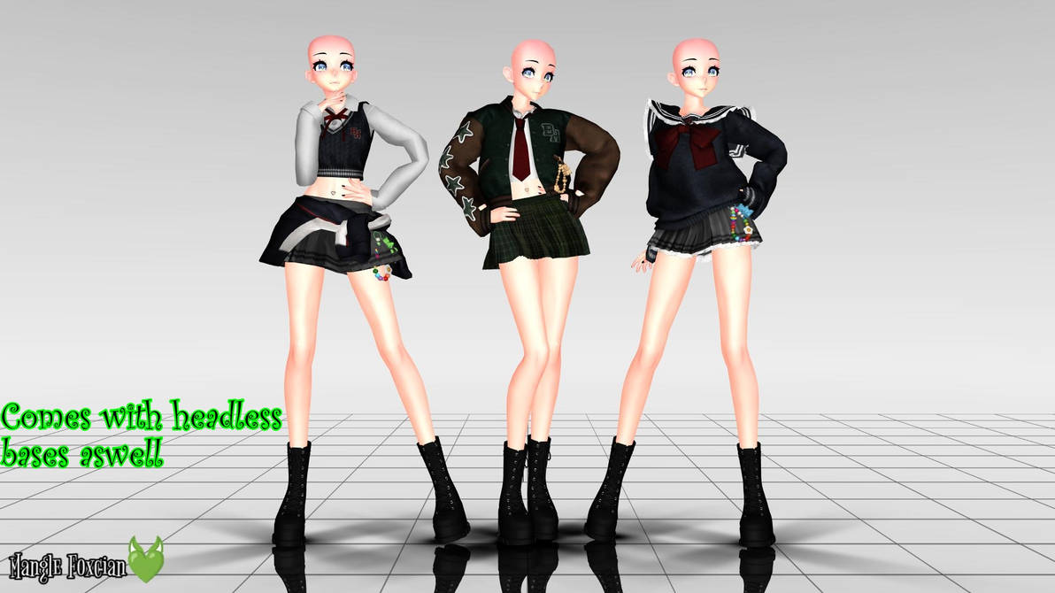 TDA MMD School Outfit Base DL by Mangle-Foxcian on DeviantArt