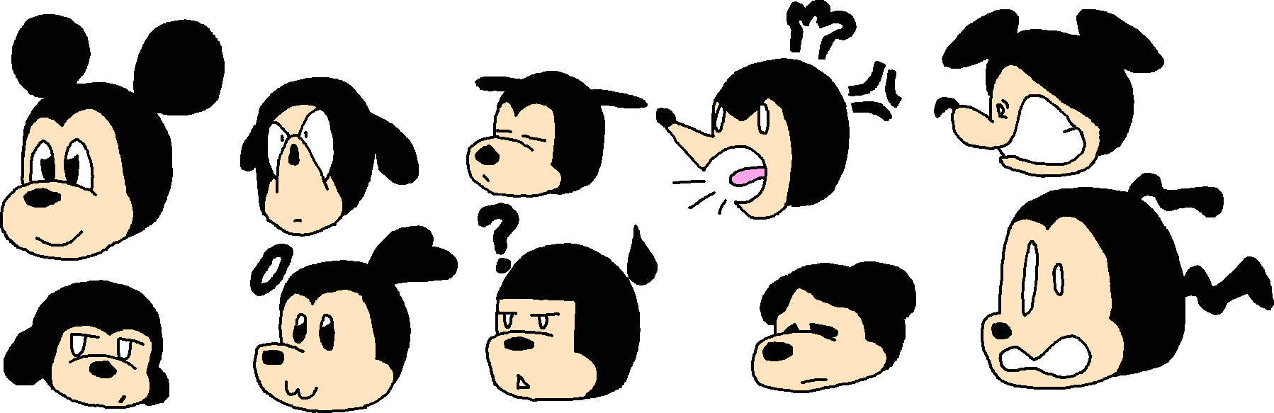Mickey Mouse Expression Sheet by Hypno-Scream on DeviantArt