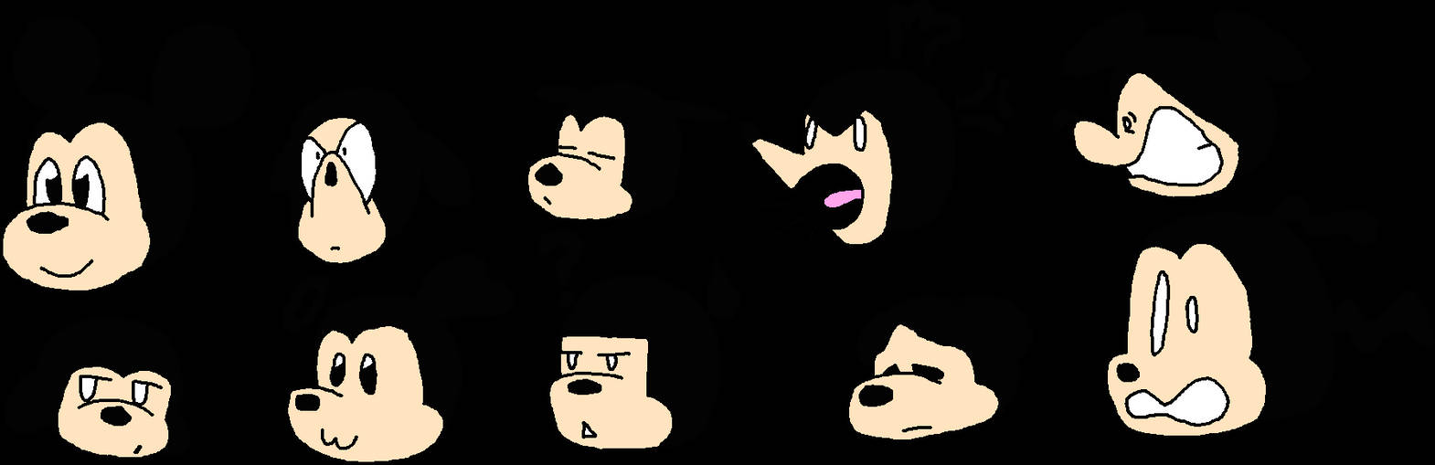 Mickey Mouse Expression Sheet by Hypno-Scream on DeviantArt