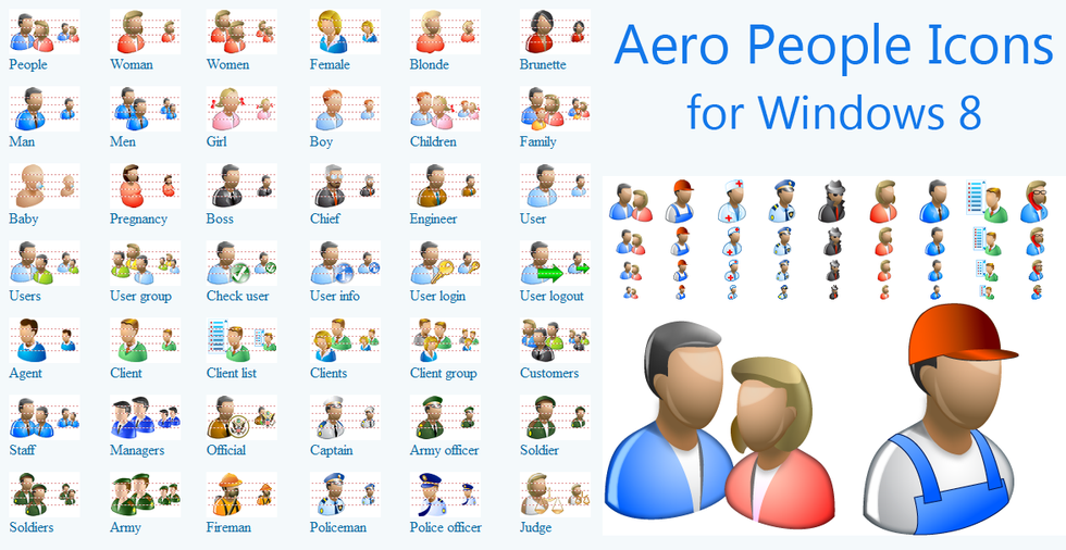 Aero People Icons for Windows 8 Demo by fawkesbonfire on DeviantArt