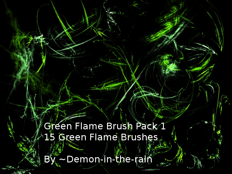 (Requested) Green Flame Gimp Brush Pack 1 by Demon-in-the-rain on ...
