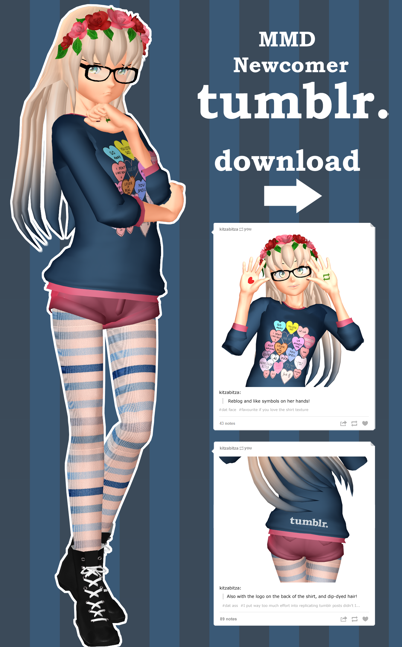 MMD Newcomer - Tumblr (DL) by kitzabitza on DeviantArt