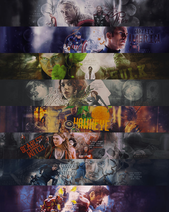 PSD FILES: seven avengers banners by 1jabberjay on DeviantArt