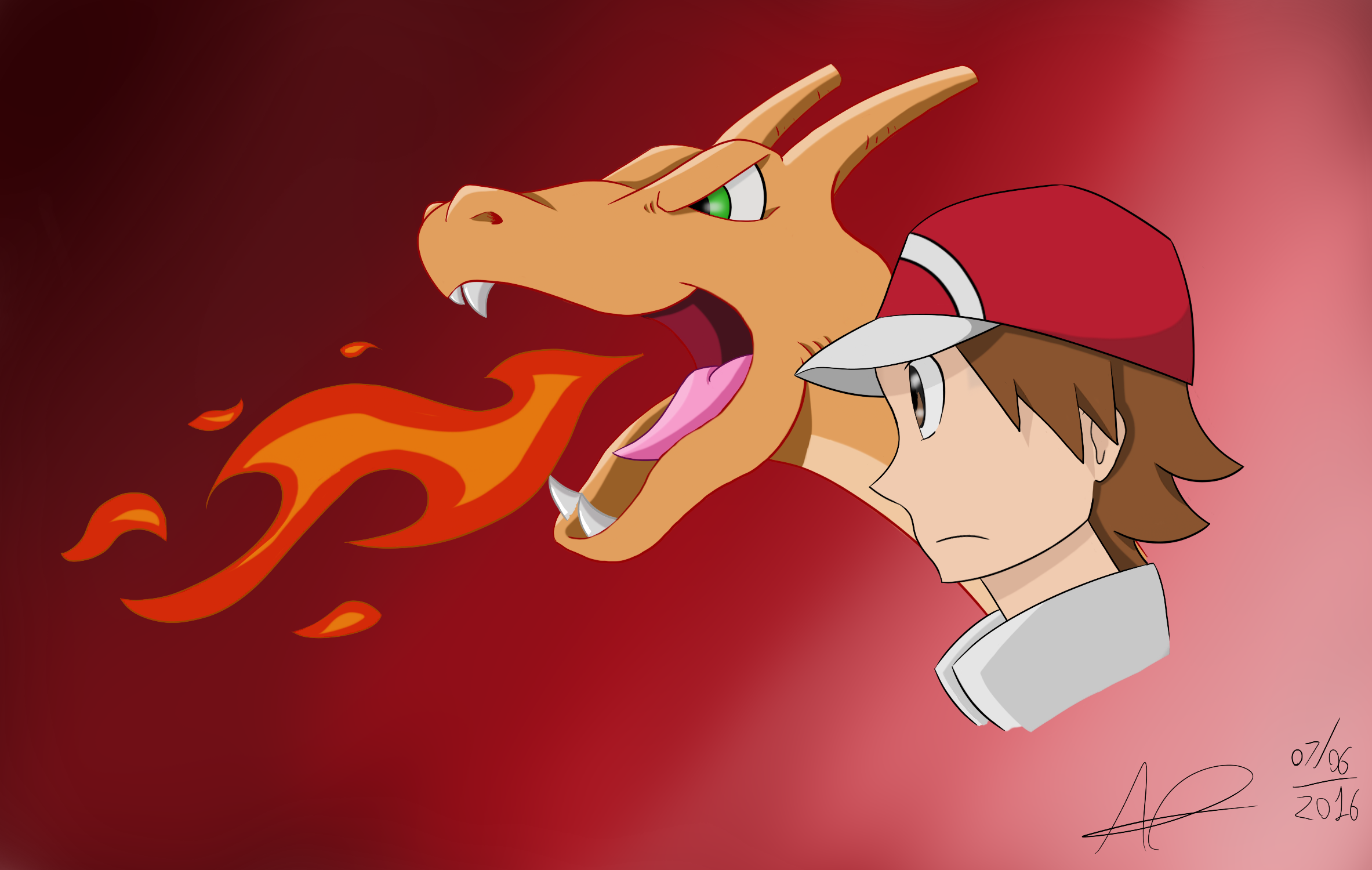 1. Pokemon Red and Charizard by Ant-Richards on DeviantArt