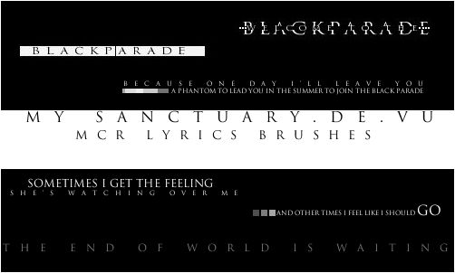 Blackparade text brushes by sickatheart on DeviantArt