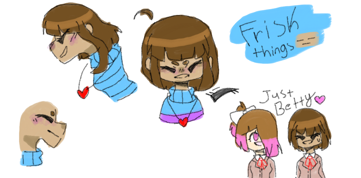 Frisk Things (plus a Monika Betty?) by LeviMika on DeviantArt