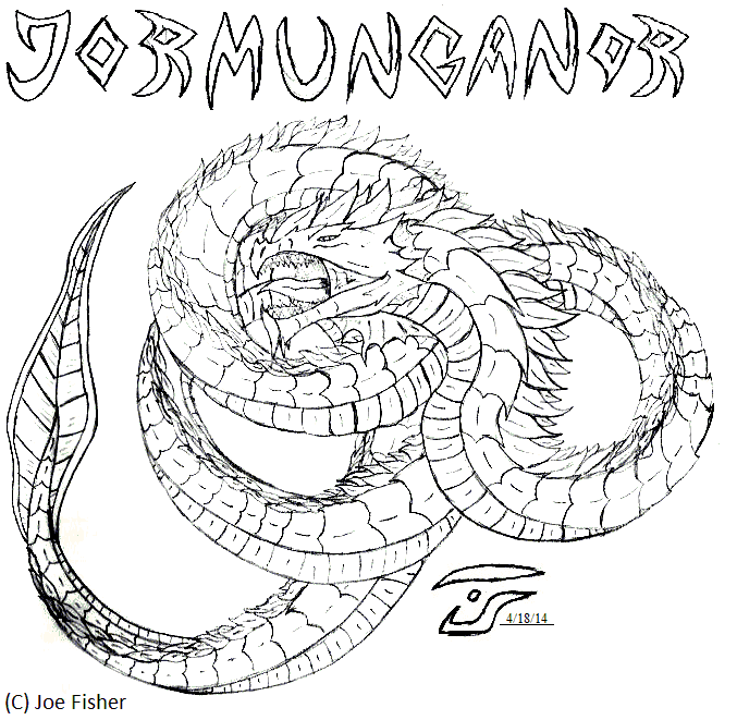 Jormungandr Drawing