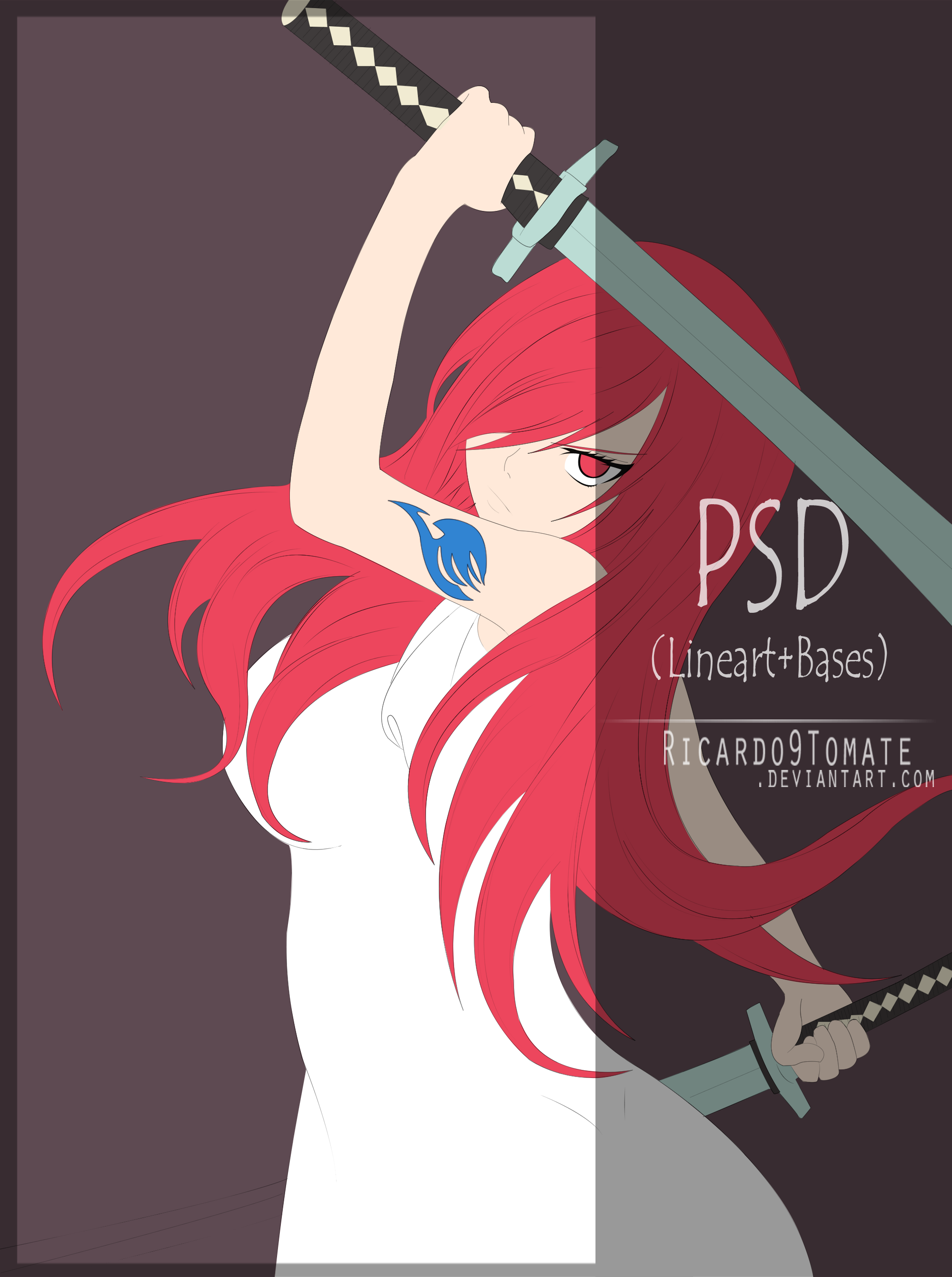 PSD FREE - Erza Scarlet ''Swords Dance'' by Ric9Designs on DeviantArt