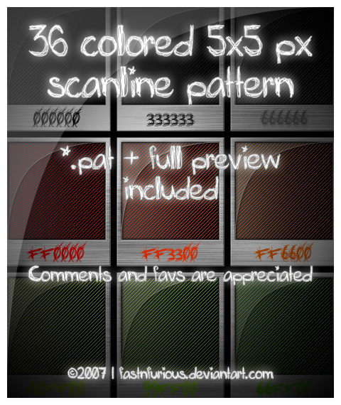 36 colored 5x5 scanlines by FastNFurious on DeviantArt
