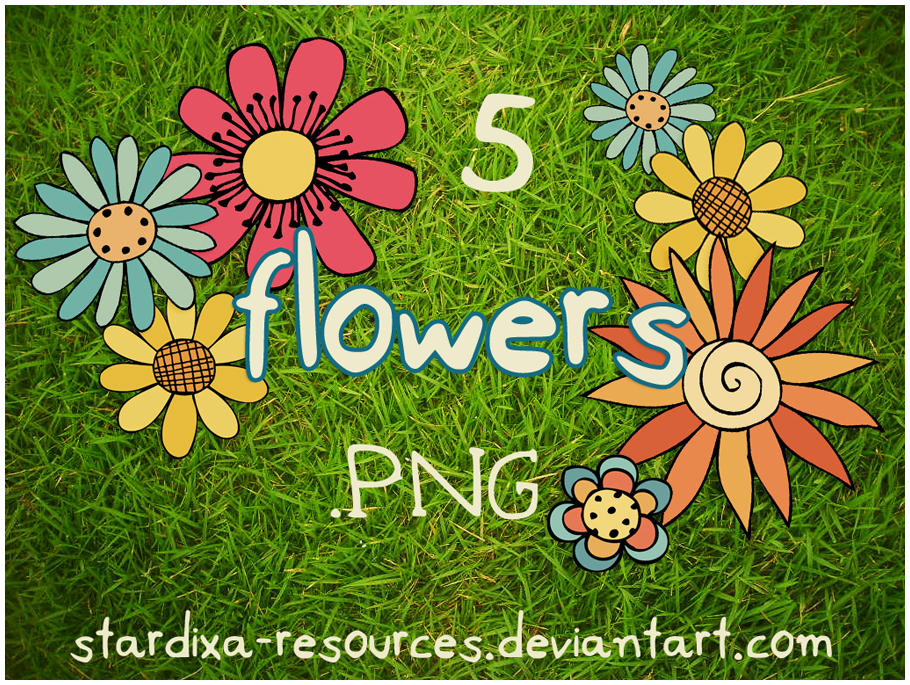 5 Flowers .PNG set by stardixa-resources on DeviantArt