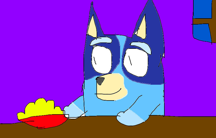 Bluey and her dinner by Frhasbeen896 on DeviantArt