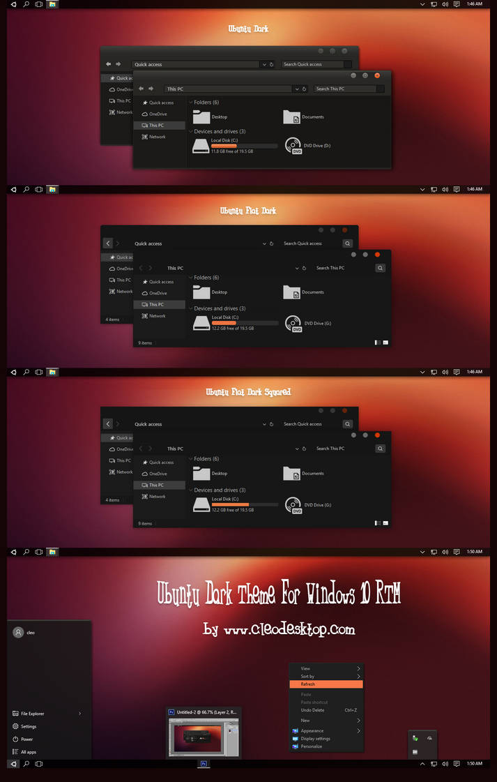 Ubuntu Dark Theme For Windows 10 RTM (Update) by Cleodesktop on DeviantArt Ubuntu Dark Theme For Windows 10 RTM (Update) by Cleodesktop on DeviantArt