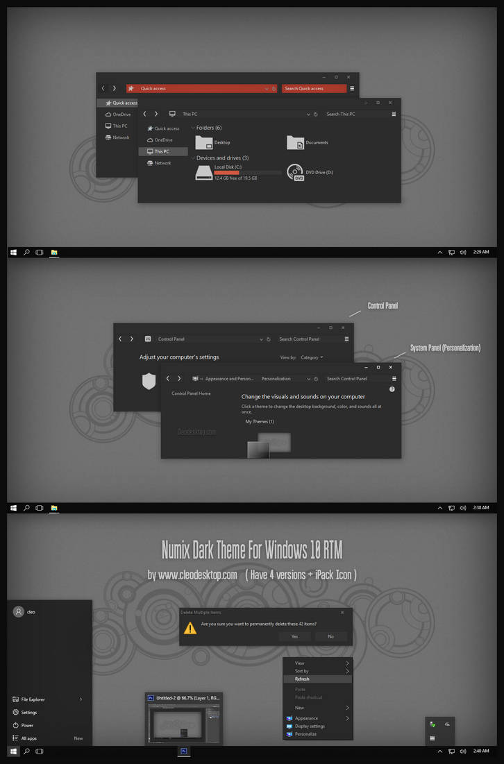 Numix Dark Theme For Windows 10 RTM ( v2 Updated) by Cleodesktop on ... Numix Dark Theme For Windows 10 RTM ( v2 Updated) by Cleodesktop on ...
