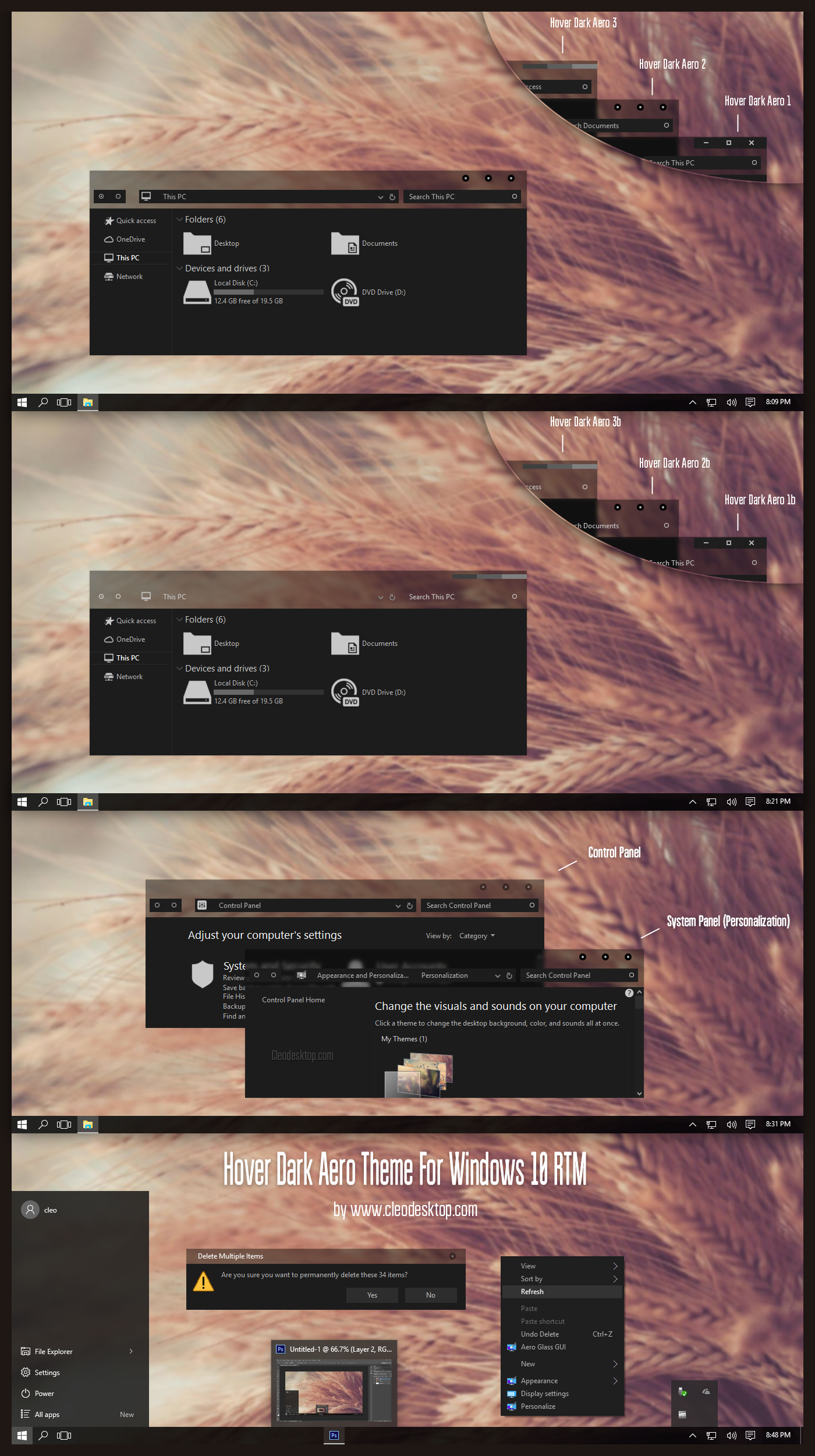Hover Dark Aero Theme For Windows10 RTM by Cleodesktop on DeviantArt Hover Dark Aero Theme For Windows10 RTM by Cleodesktop on DeviantArt