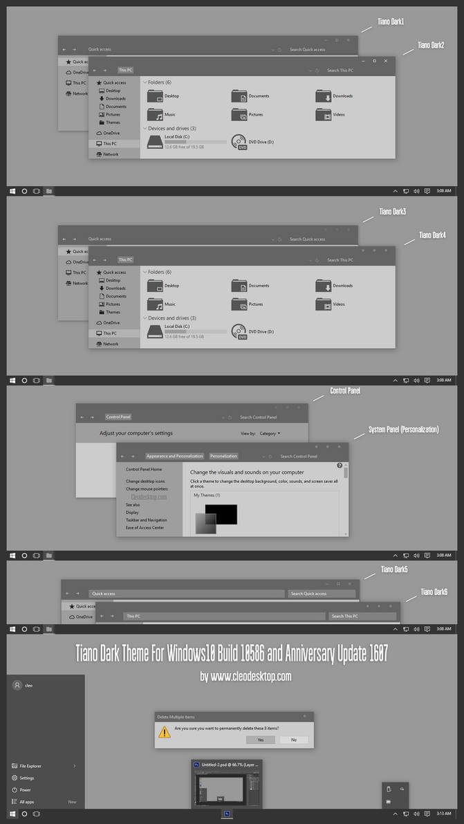 Tiano Dark Theme Windows10 Anniversary Update by Cleodesktop on DeviantArt Tiano Dark Theme Windows10 Anniversary Update by Cleodesktop on DeviantArt