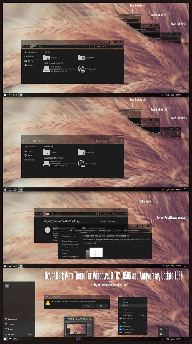 Hover Dark Aero Theme Windows10 Anniversary Update by Cleodesktop on ... Hover Dark Aero Theme Windows10 Anniversary Update by Cleodesktop on ...