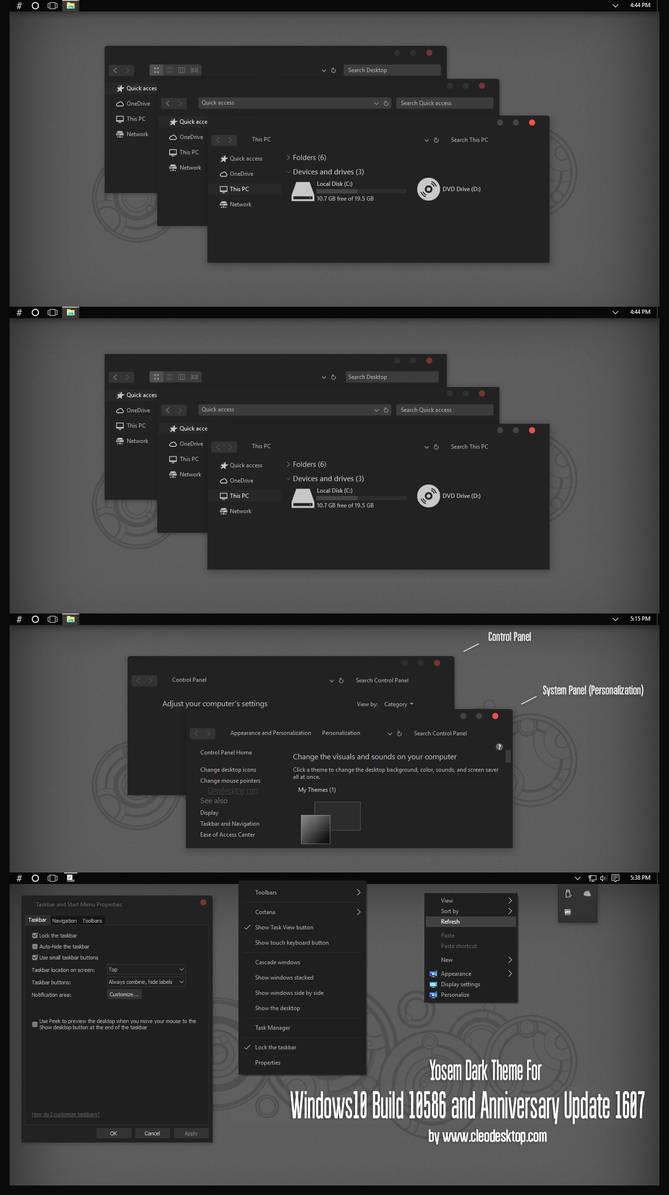 Yosem Dark Theme Windows10 Anniversary Update1 by Cleodesktop on DeviantArt Yosem Dark Theme Windows10 Anniversary Update1 by Cleodesktop on DeviantArt