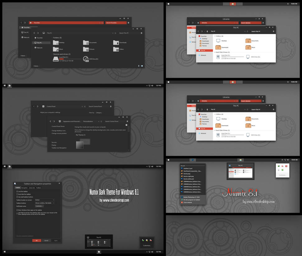 Numix Dark And Light Theme Windows 8 by Cleodesktop on DeviantArt Numix Dark And Light Theme Windows 8 by Cleodesktop on DeviantArt