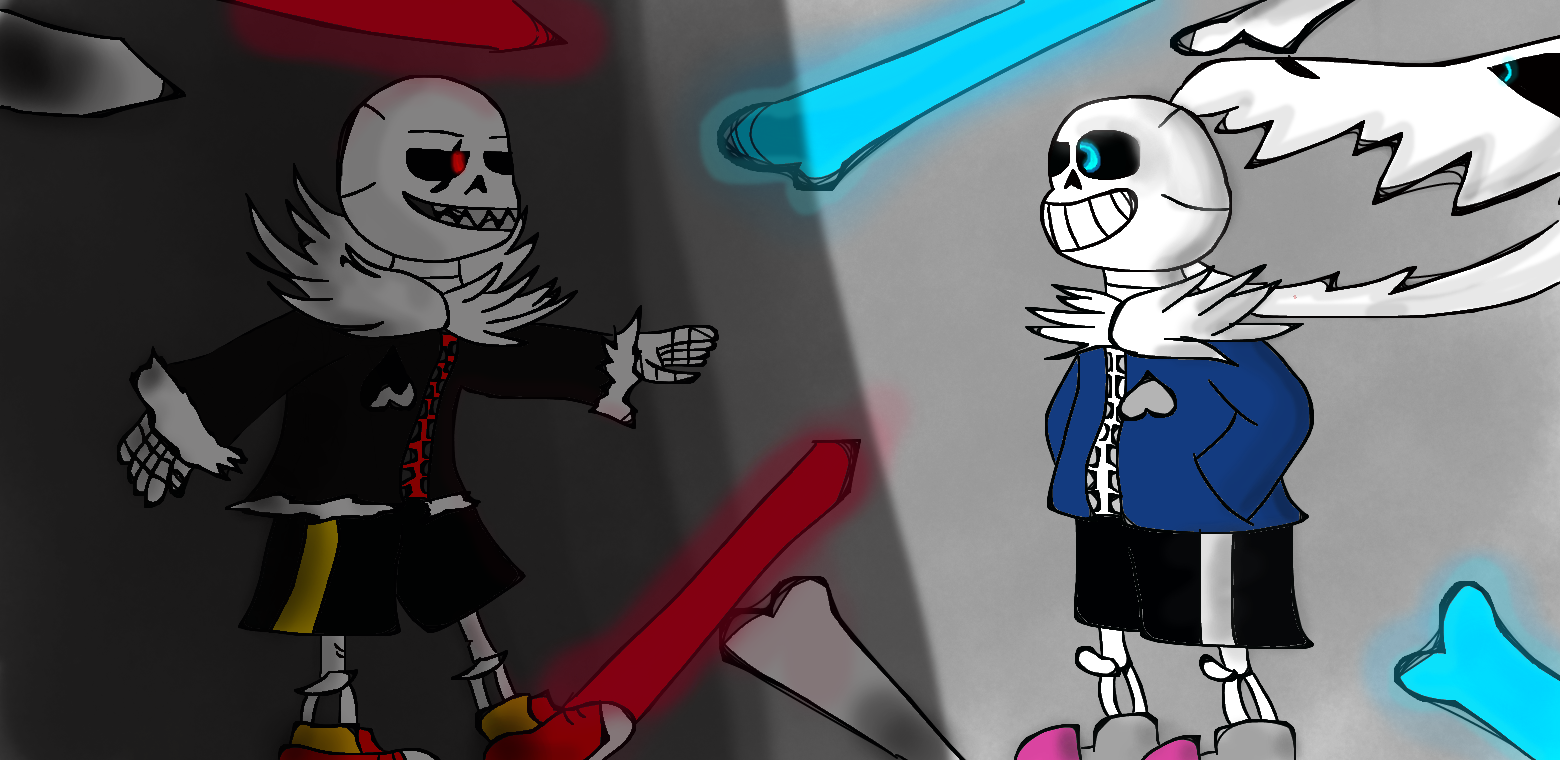 Sans Vs Underfell Sans by WeirdArtsyPerson on DeviantArt