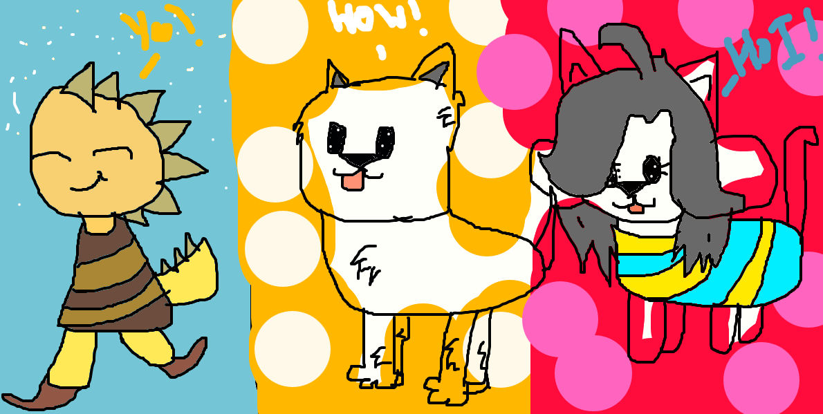 Monster kid and dog and Temmie! by GoldLiza21 on DeviantArt