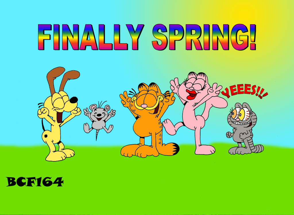 Garfield and Co celebrating spring by BobClampettFan164 on DeviantArt