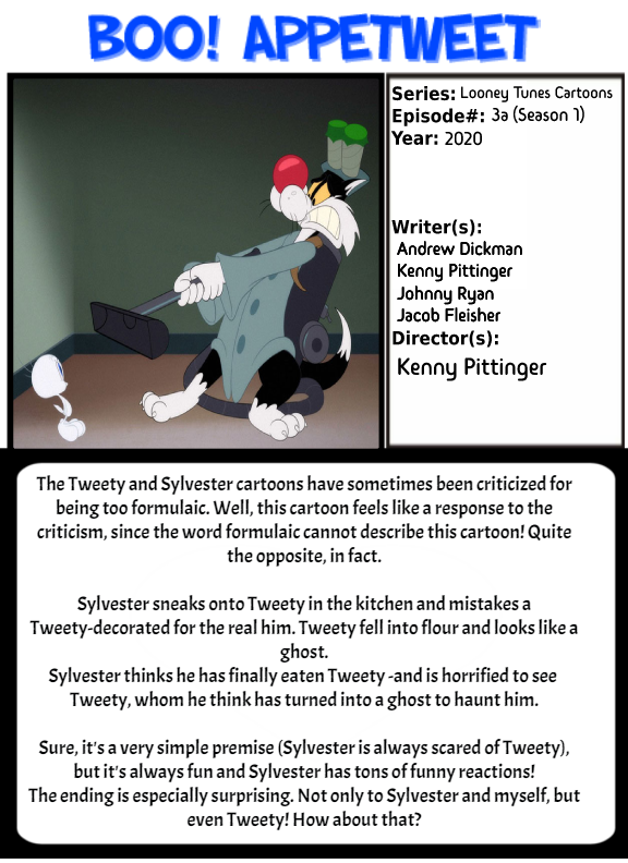 Admirable Animations #31: Boo! Appetweet by BobClampettFan164 on DeviantArt