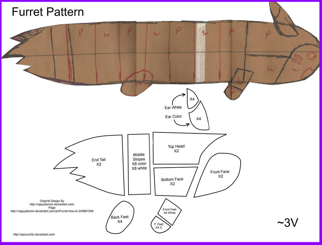 Downloadable Furret Pattern by EPICVORT3X on DeviantArt