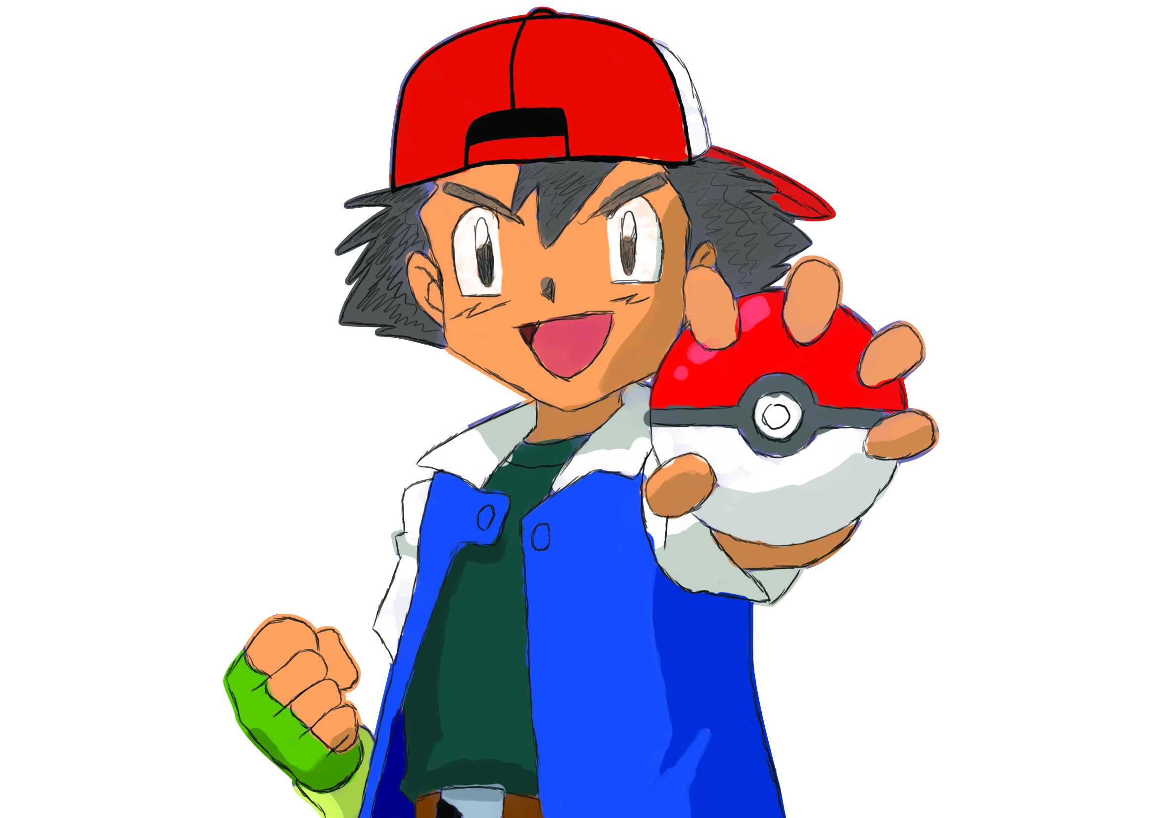 Ash Ketchum first time digital drawing by Bakepancake on DeviantArt