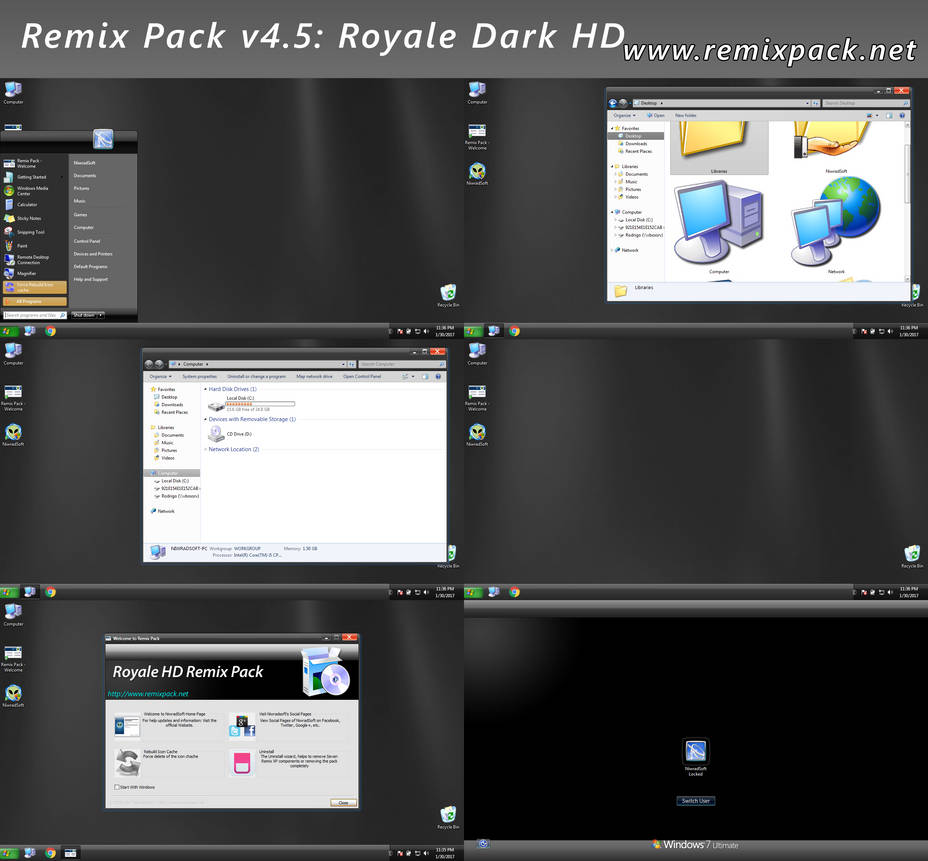 Royale Dark HD Remix Pack v4.5 for Windows 7 by RemixPack on DeviantArt