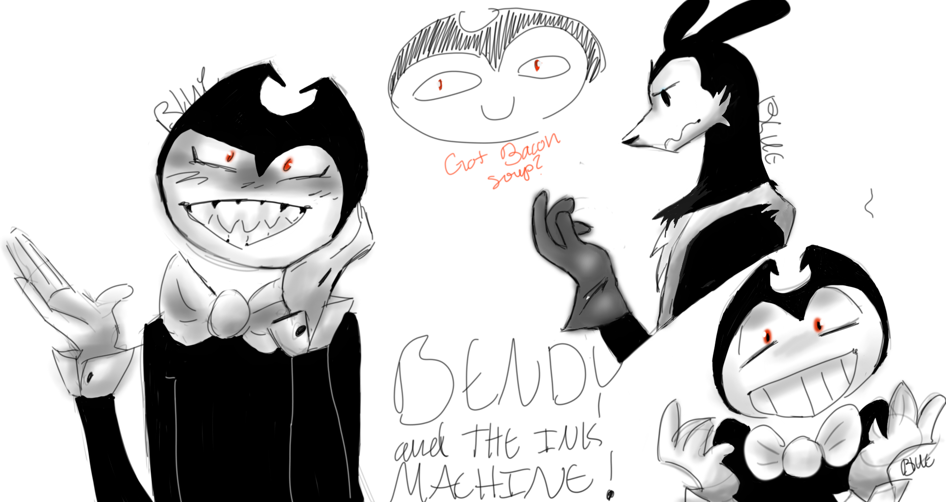 BENDY and BORIS (Sketches) by BabyBlueSMILE on DeviantArt
