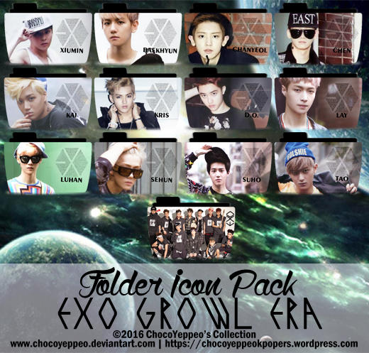 EXO Growl Era Folder Icon Pack by ChocoYeppeo by ChocoYeppeo on DeviantArt