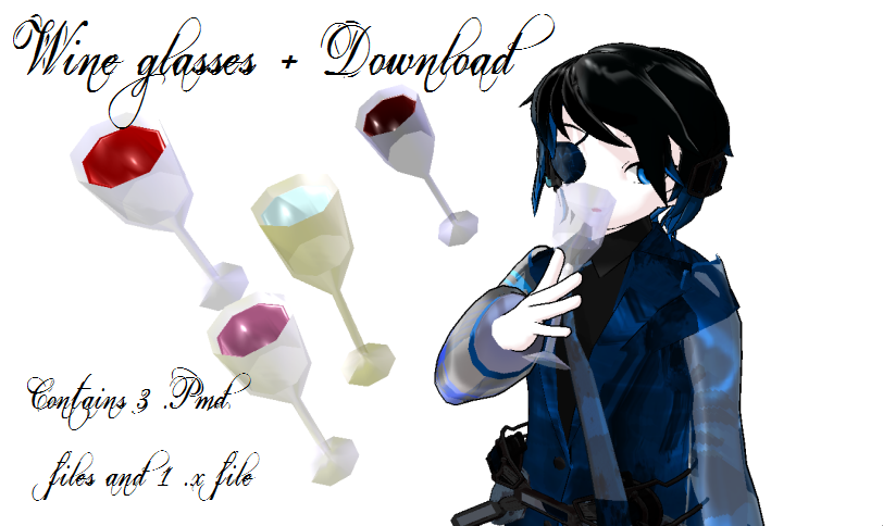 MMD Wine Glasses + DL by scarletrose101 on DeviantArt