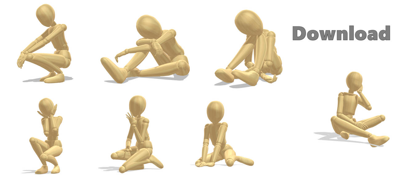 mmd: sitting pose dl by KlaidAstoria on DeviantArt
