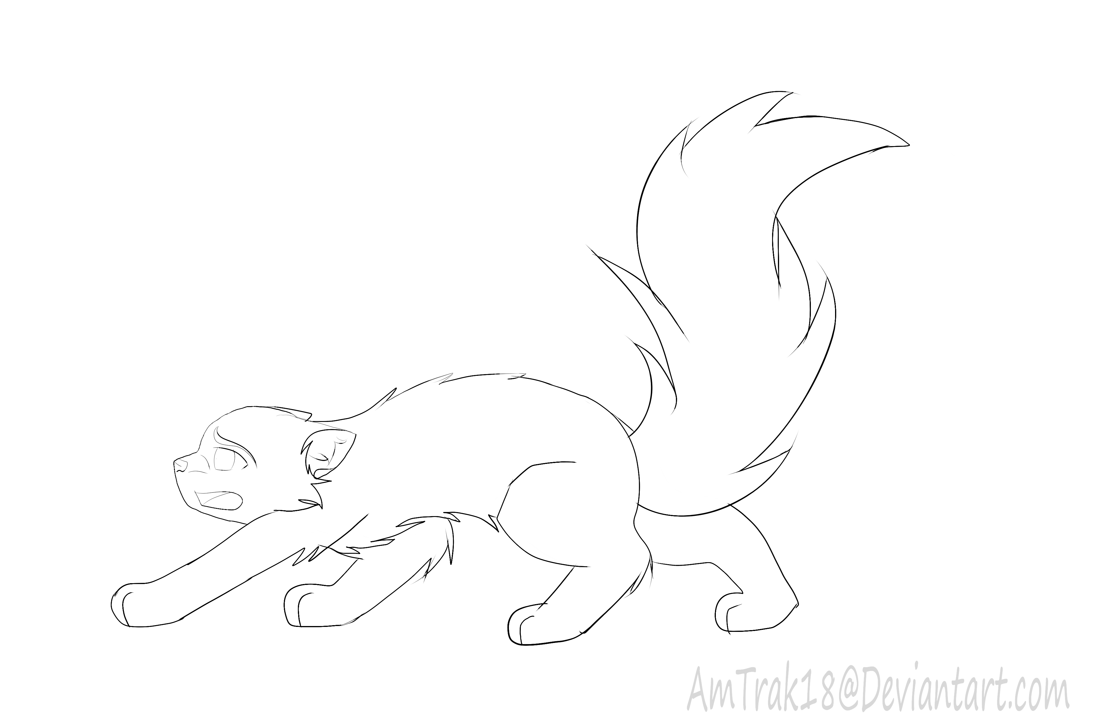 Scared Cat lineart by TButterflyAngel on DeviantArt