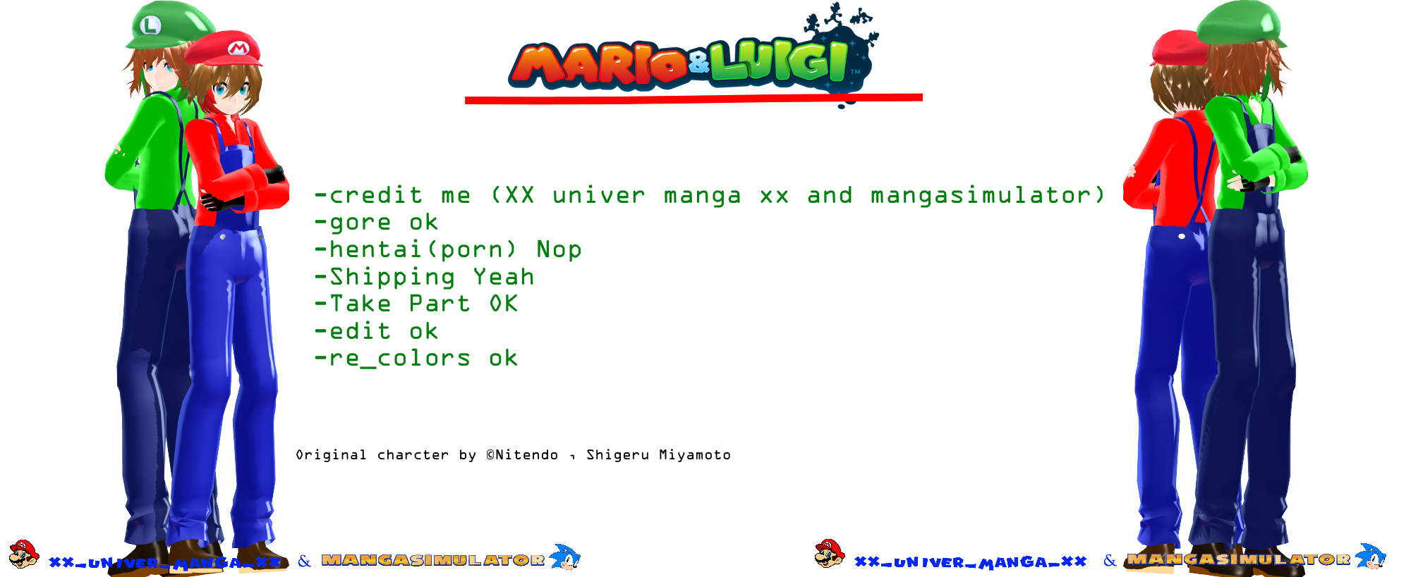 [MMD||Super Mario] Mario and luigi [Model||DL] by univermangamangasimu ...