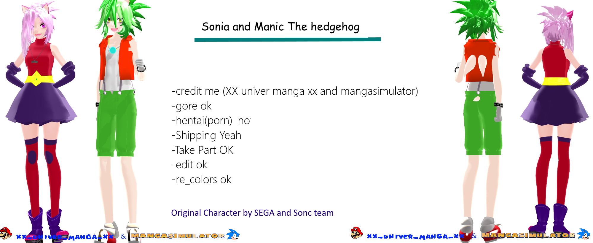 [MMD||Sonic human] Sonia and Manic [Model||DL] by univermangamangasimu ...