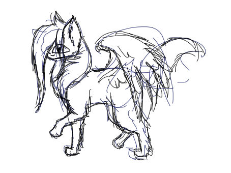 Winged cat OC sketch by discordess on DeviantArt