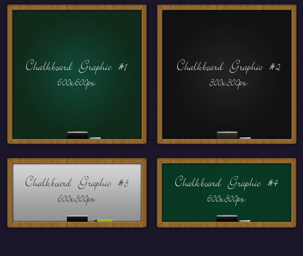 4 Different Chalkboard psd file by vesperTiLo on DeviantArt