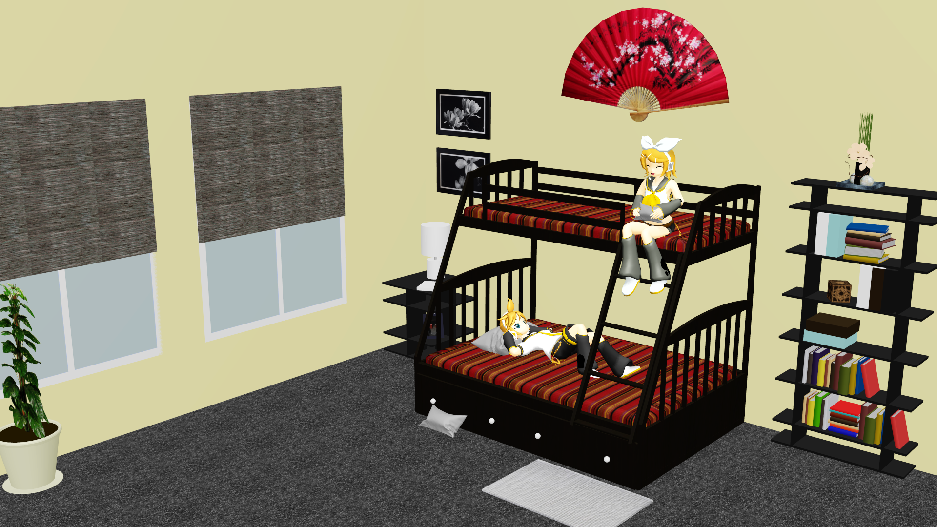 [MMD] Simple Bedroom Stage with Bunk Bed DL by OniMau619 on DeviantArt