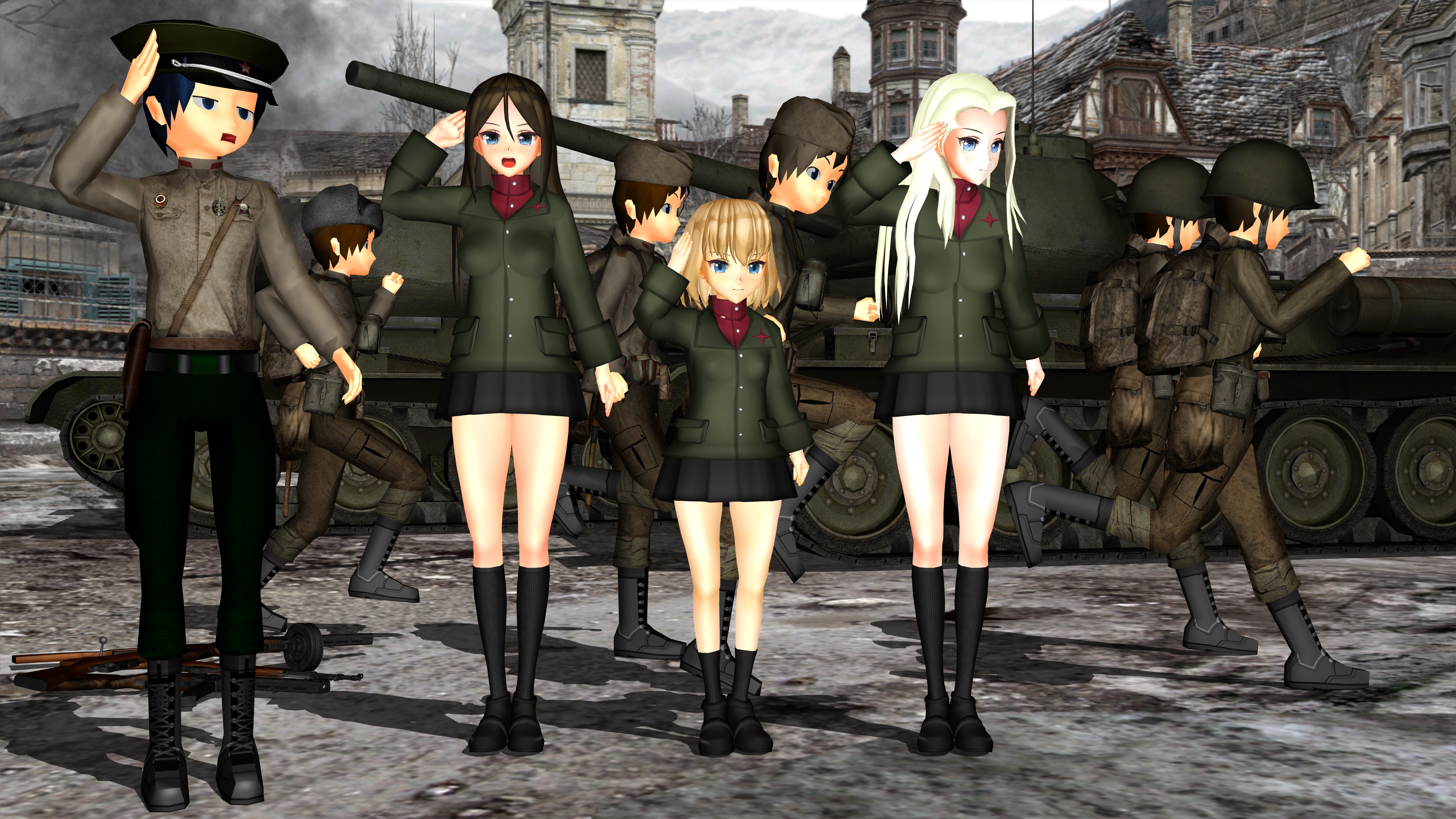 Katyusha, Nonna and Clara in You're running the wr by Robbylee1968 on DeviantArt