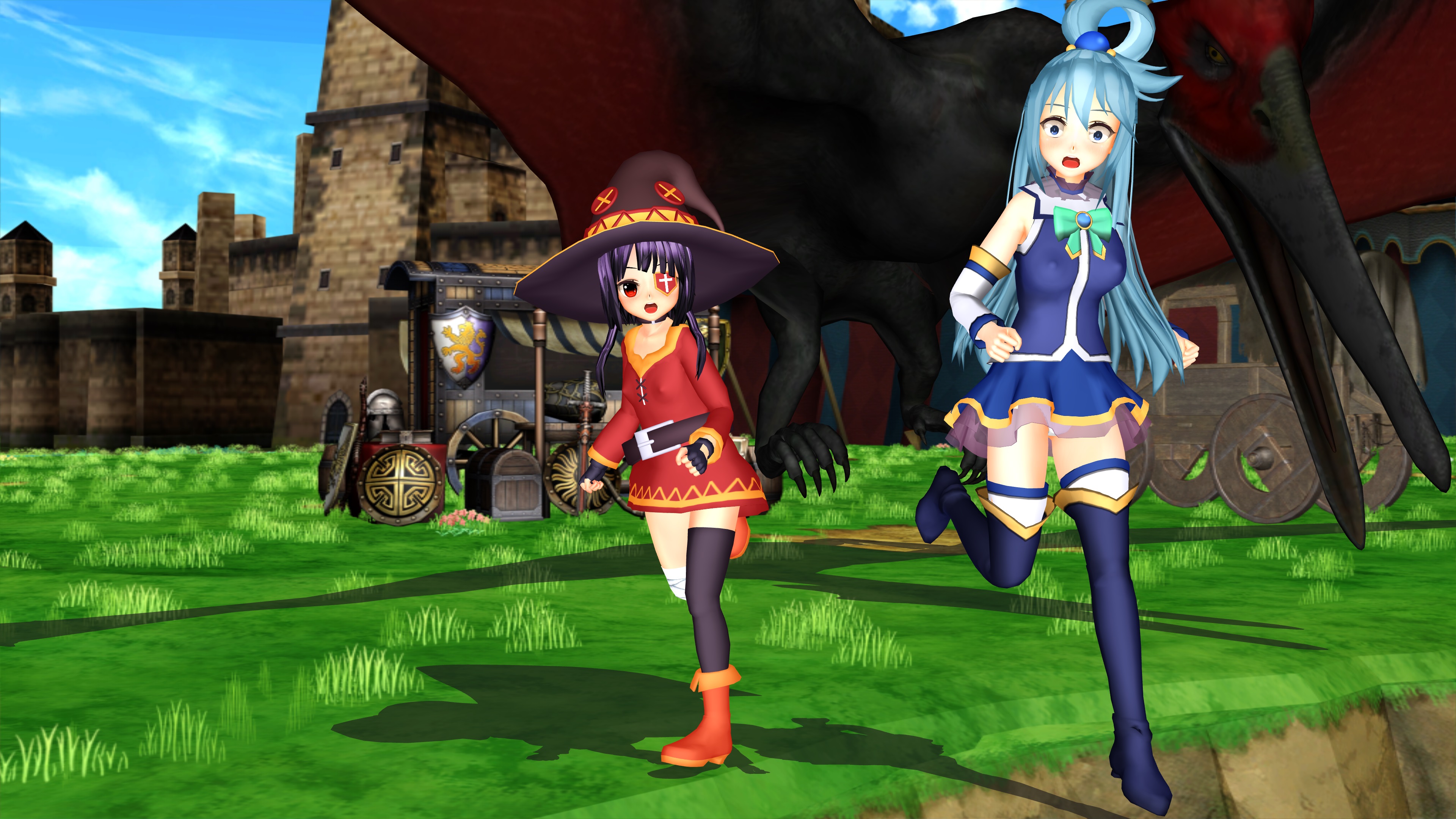 Aqua and Megumin in Fight or Flight! by Robbylee1968 on DeviantArt