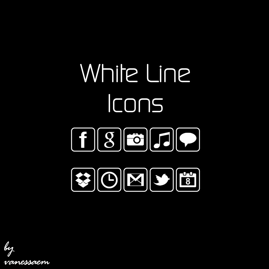 White Line Icons by vanessaem on DeviantArt