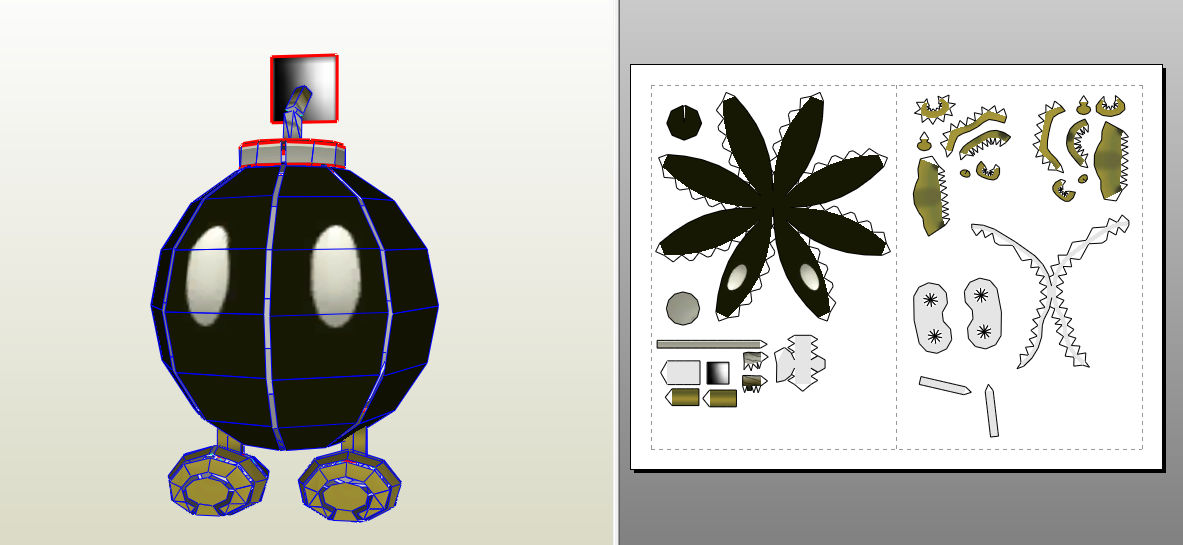 Papercraft model : Bob-omb by PaperCraftNicco23 on DeviantArt