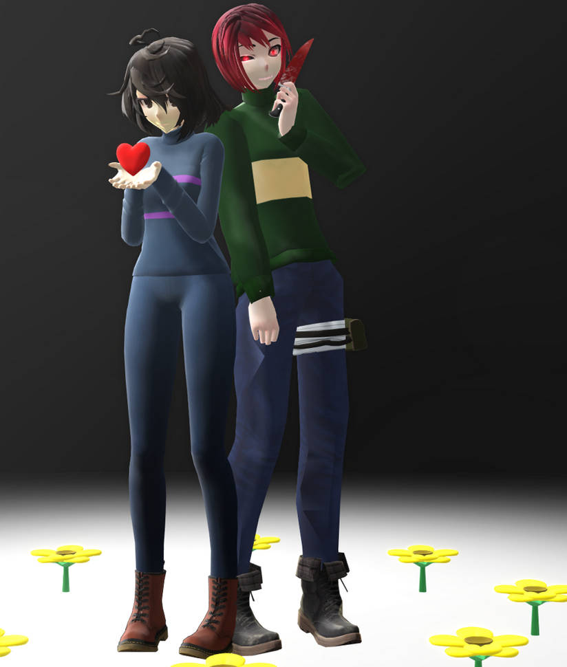 [MMD//UNDERTALE] Female!Frisk and Male!Chara [DL] by Kaktusss13 on ...