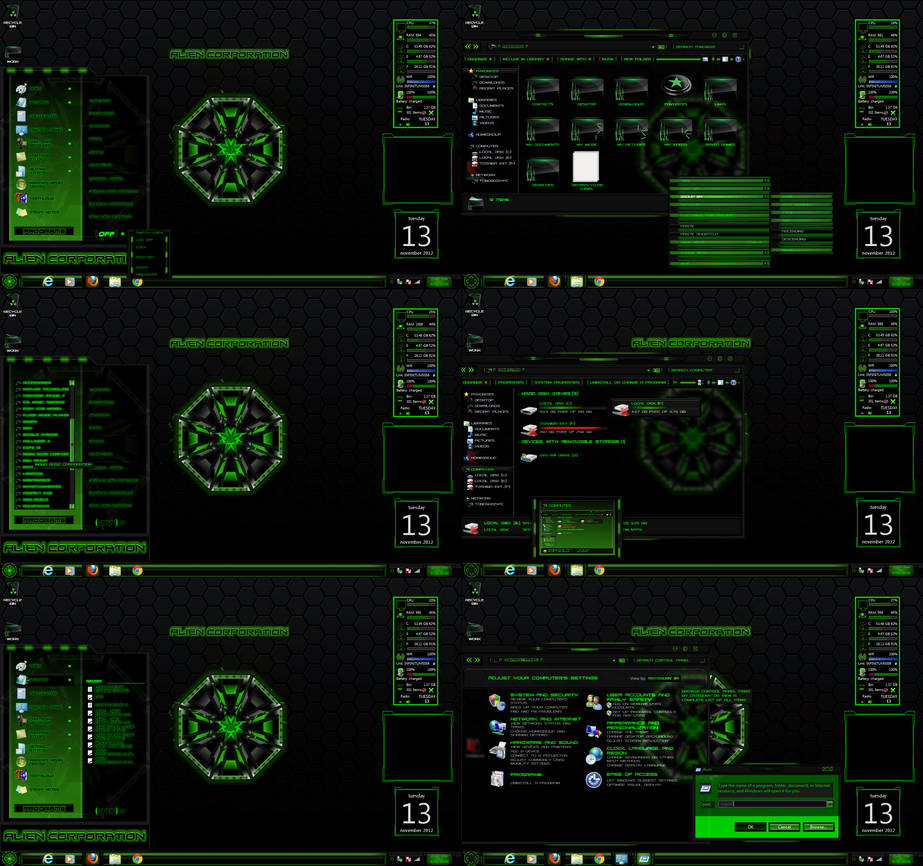 windows 7 themes green corporation by customizewin7 on DeviantArt