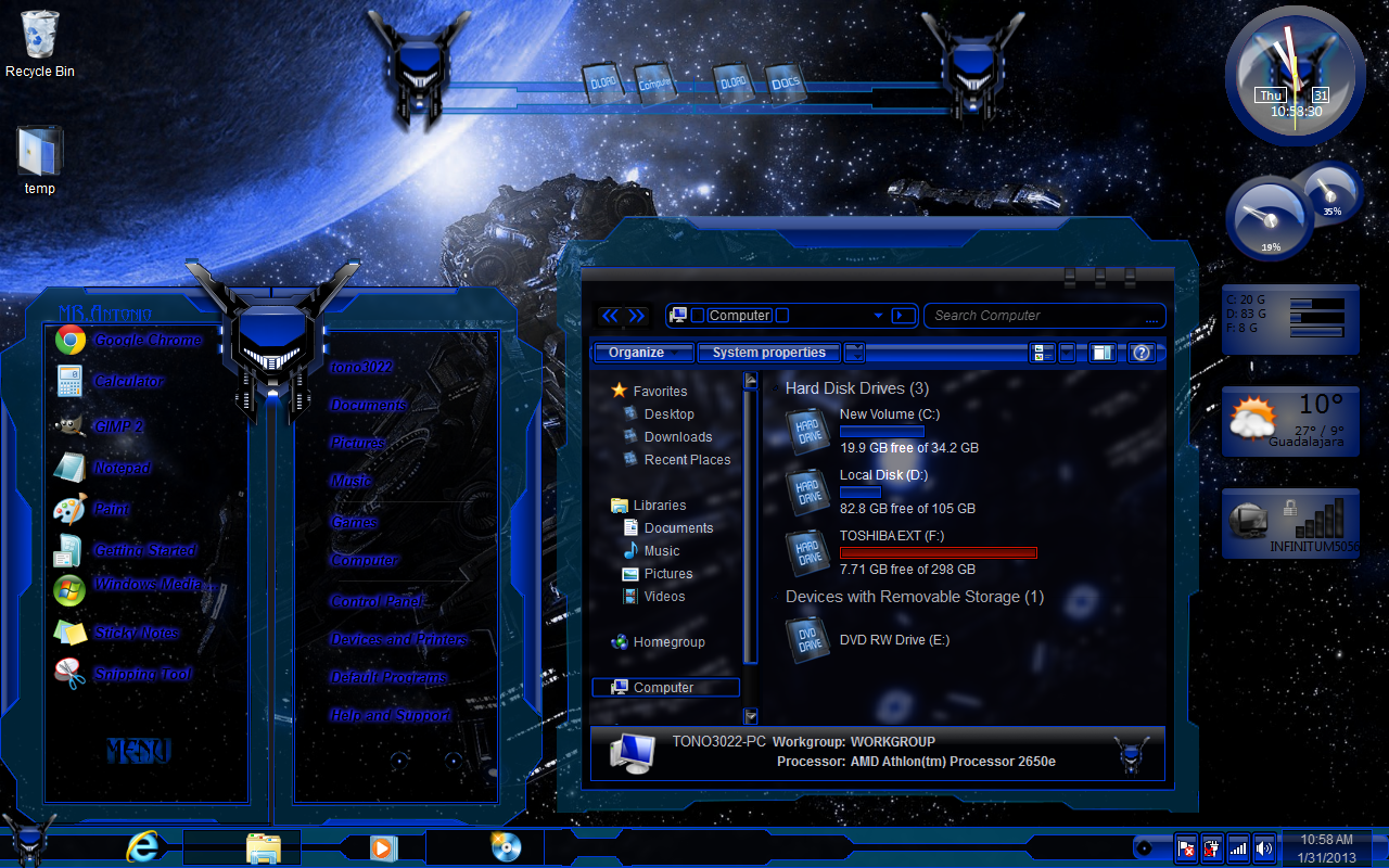 win7 Glass Blue Theme by customizewin7 on DeviantArt